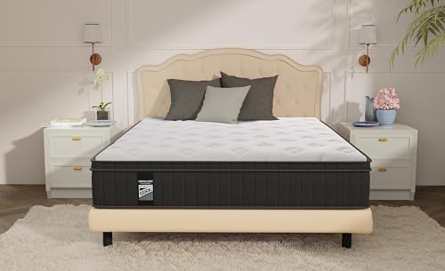 HIMMLINE Full Mattress, 10 Inch Hybrid Mattress, Gel Memory Foam and Pocket Spring Full Bed Mattress in a Box, Medium Feel, Cooler Sleep & Pressure Relief, 54β*75β, 120 Nights Risk-Free Trial