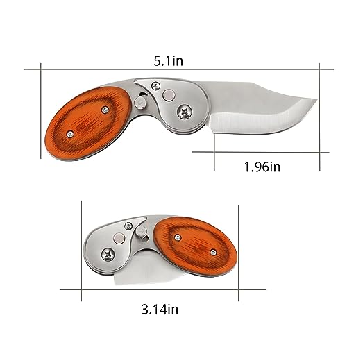 SWBIYING Pocket Knives & Folding Knives,Pocket Knives for Men with Clip,Tactical Knife with Wooden Handle,Edc Knife,Small Pocket Knife,Cool Gadgets for Hunting,Survival