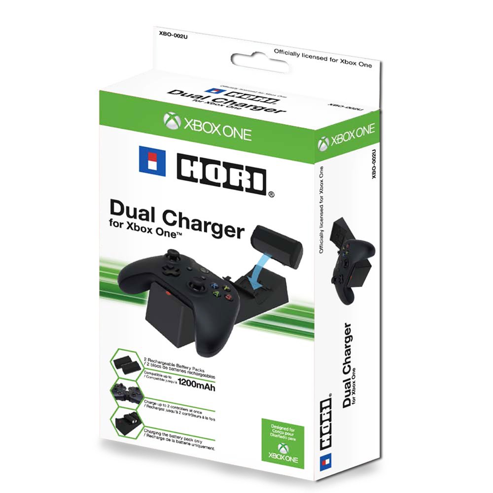 HORI Dual Charger for Xbox One with Two Rechargable Battery Packs