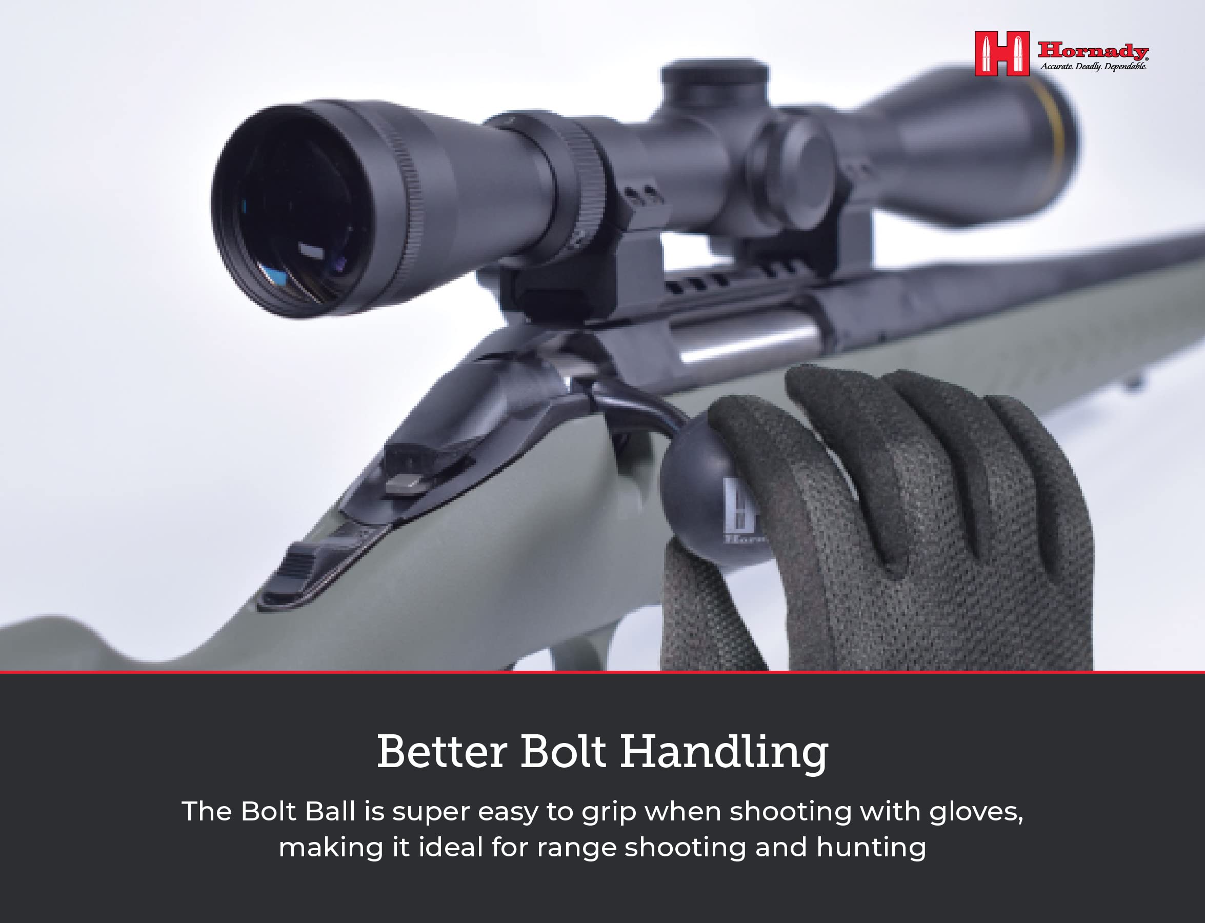 Hornady Lock-N-Load Bolt Ball β A Firearm Accessory for Faster Reloads β Easy Grip When Shooting with Gloves, Ideal for Hunting β Item No. 99123
