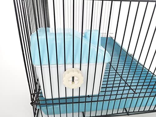 WOWOWMEOW Hamster Plastic House Hideout Small Animals Cage Corner Hideouts Habitat Decor for Dwarf Hamsters Gerbils Mice (Blue)