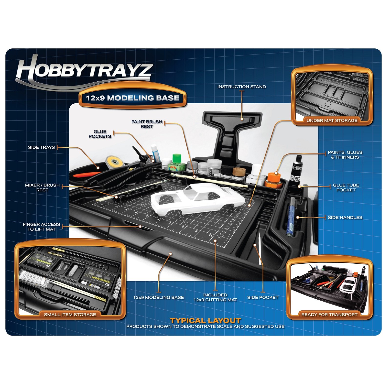 HobbyTrayz 12 x 9 Modeling Base