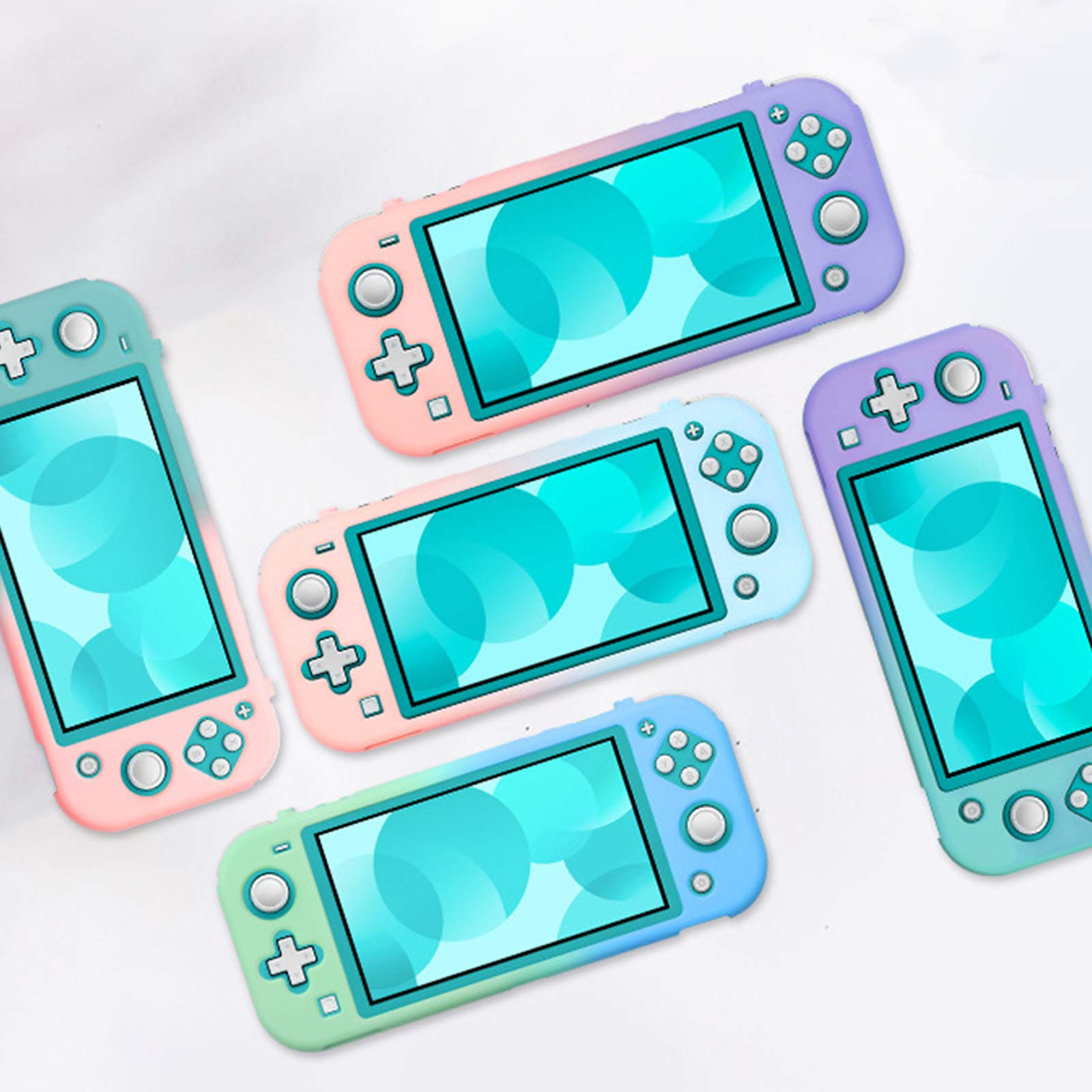 iNOTOGG Protective Case for Nintendo Switch Lite, Premium PC Hard Cover Case Shock-Absorption Anti-Scratch Compatible with Nintendo Lite with 4 Thumb Grip Caps (Pink Purple)