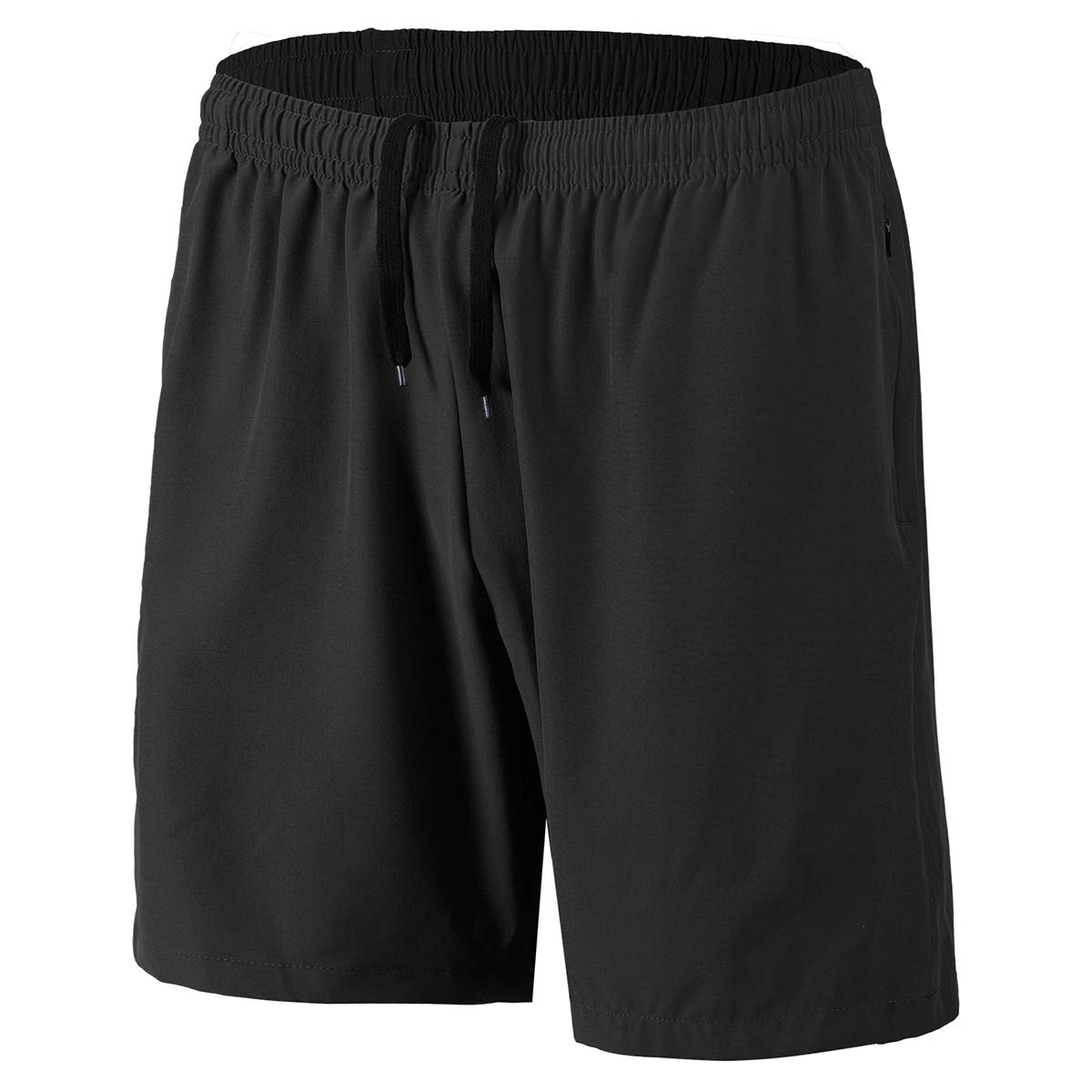 HMIYA Men's Sports Shorts Quick Dry with Zip Pockets for Workout Running Training(Black, XL)