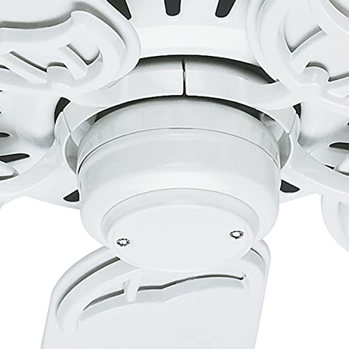 Hunter Fan Company 53125 Bridgeport 52 Inch Versatile Indoor/Outdoor Damp-Rated Home Ceiling Fan with Pull Chain Control without Light Fixture, 52", White finish