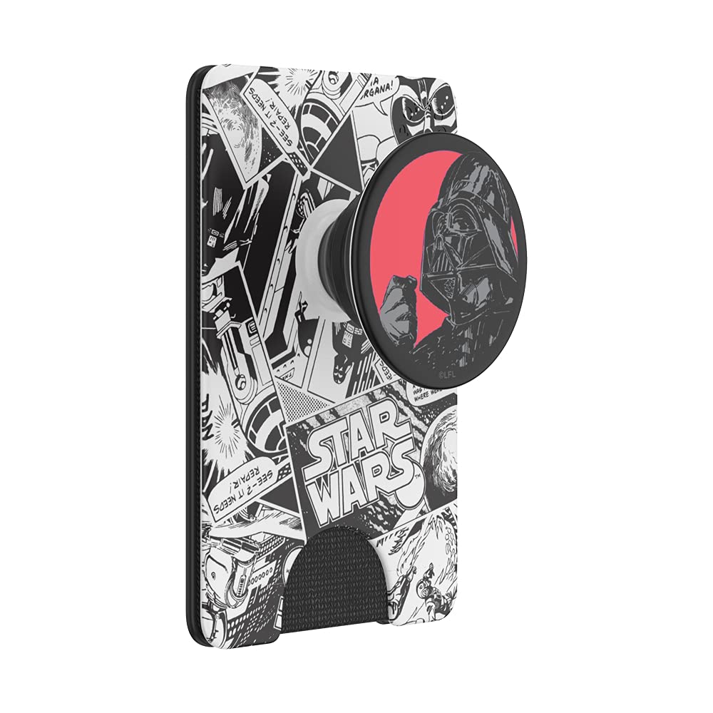 PopSockets: Phone Wallet with Expanding Grip, Phone Card Holder, Wireless Charging Compatible, Star Wars Darth Vader & Mount for Car Dash & Desk Black | PopSockets | PopMount 2 Car & Desk