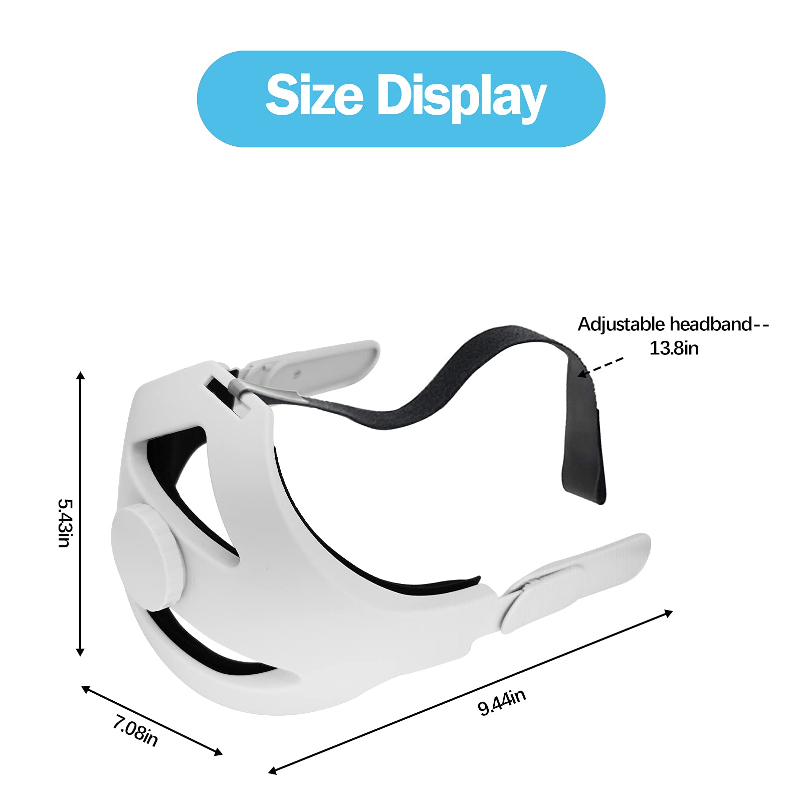 Head Strap Compatible with Oculus Quest 2 Adjustable Replacement for Elite Strap-Headband Enhanced Support and Reduce Head Pressure in VR, Comfortable Protective Strap for Oculus Quest 2 Accessories