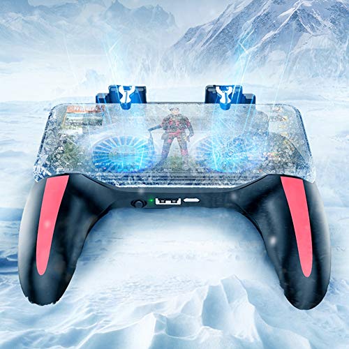 Shanrya Mobile Phone Gamepad, Comfortable Touch Dual Cooling Fans, Heat Dissipation for Smartphone Watching Film Playing Games(5000mah)