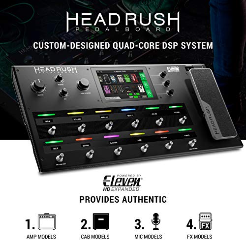 HeadRush Pedalboard | Guitar Amp & FX Modelling Processor With Eleven® HD Expanded™ DSP Software, 7-Inch Touchscreen, Expression Pedal, Built-in Looper, IR Support and USB Audio Connectivity