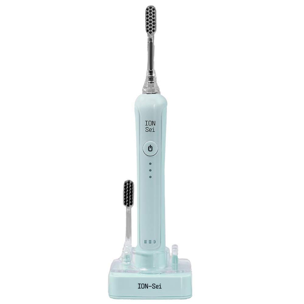 ION-Sei Electric Toothbrush | Battery Powered Smart Sonic Technology | Ultra Soft for Sensitive Teeth and Gums | Deep Cleaning and Gentle Gum Care | Lake Blue