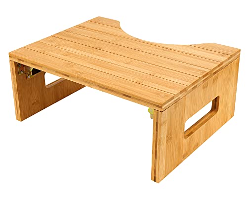 VaeFae Bamboo Toilet Stool, Foldable Potty Stool for Bathroom, Wooden Poop Stool for Adults, Portable and Non-Slip