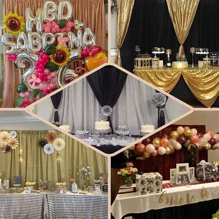 SFN SKY 10ft x10ft Silver Spandex Curtain Party Wedding Backdrop Photography Background Photo Booth Backdrop Studio Background (Silver)