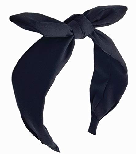hodooly 1Pcs Knotted Headbands for Women,Turban Headband Wide Headbands Bowknot Hair Band for Women (Black)