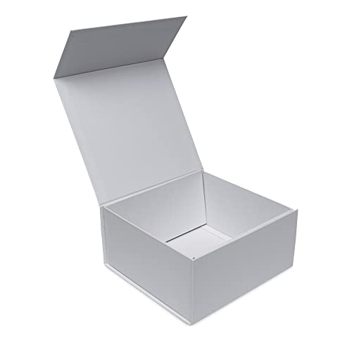 White Boxes for Gifts - 1 Pack Magnetic Closure Luxury Collapsible Gift Box with Lid, Small Cardboard Box for Gift Wrapping, Holidays, Birthdays, Weddings, Bridesmaids, Small Businesses - 6x6x3