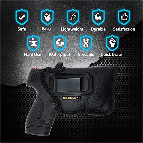 Houston Gun Holsters IWB Optical Gun Holster by Houston Eco Leather Concealed Carry Soft Material FITS Black CHPP-57GL-RH CHPP-57GL-RH