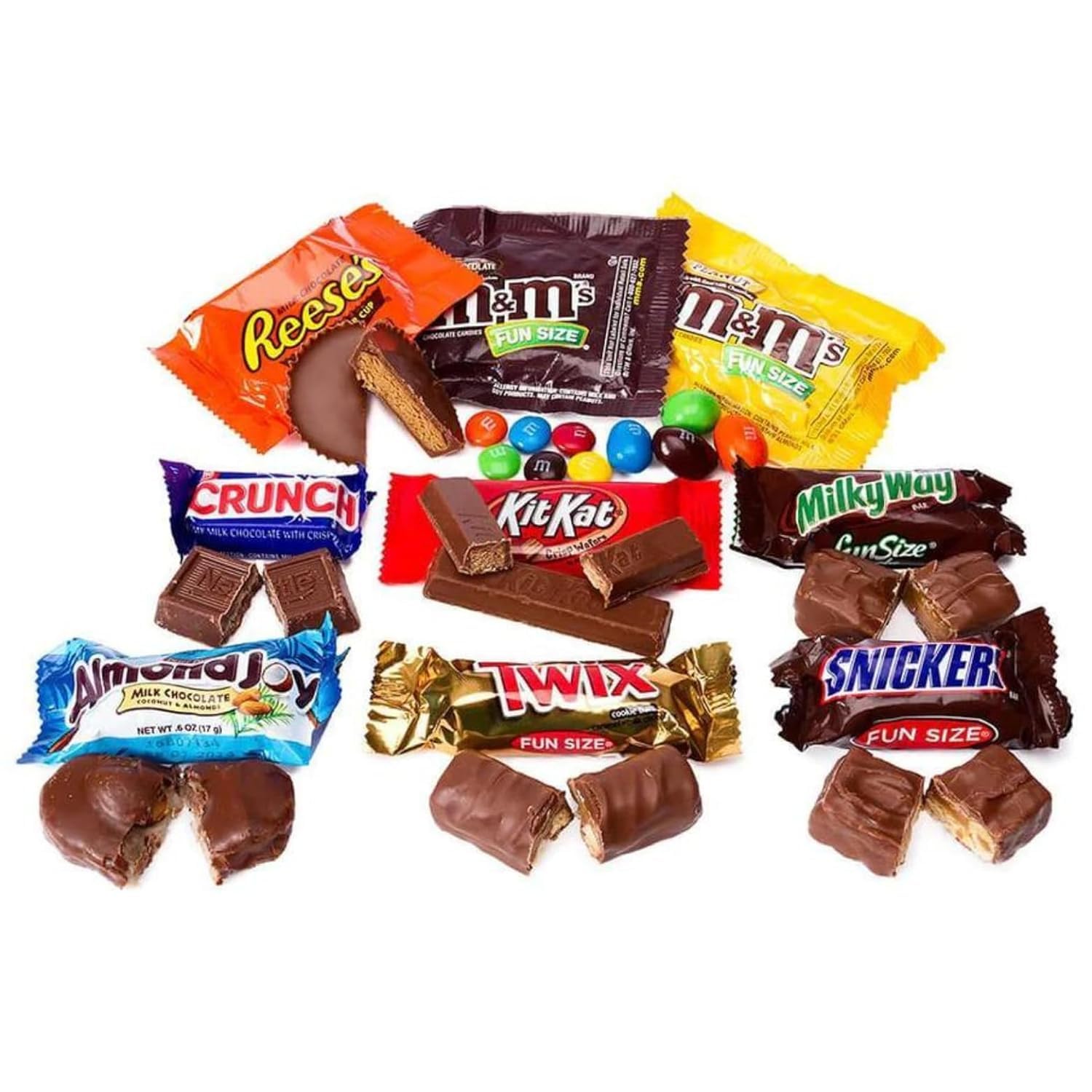 Holiday Chocolate Classic MARS Candy Snack Bars 6Lbs Individually Wrapped Mini Fun Size Candies Variety Bulk Mix (96 Oz) Made In USA
