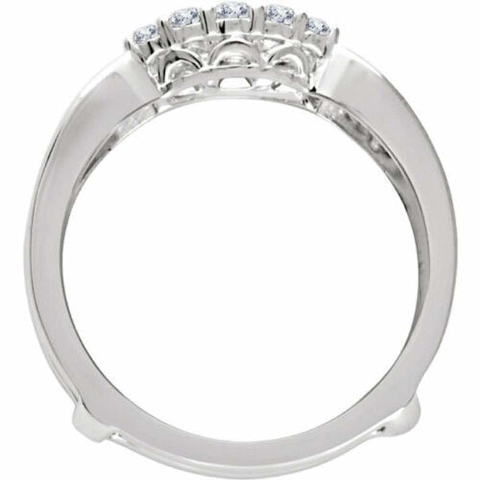IRA Round Cut D/VVS1 Diamond Engagement Wedding Enhancer Wrap Ring for Womens 925 Sterling Silver