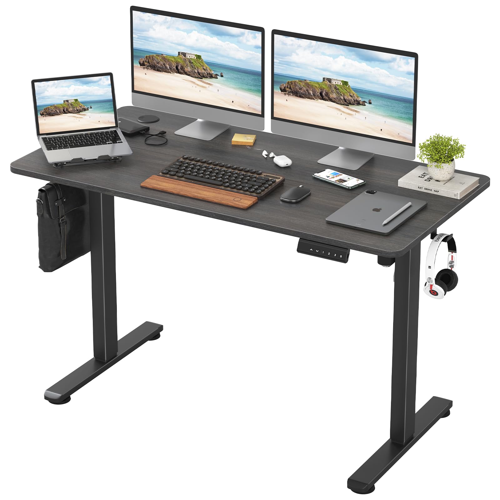 STARY Electric Standing Desk with Memory Preset 48 x 24 Inches Sit Stand up Desk Adjustable Height Desk Home Office Computer Workstation