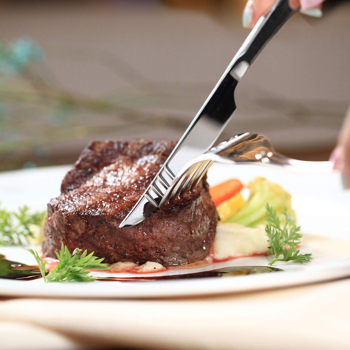HaWare 65-Piece Silverware Set with Serving Utensils, Stainless Steel Flatware Cutlery Set for 12, Fancy Tableware Eating Utensils for Home Kitchen Restaurant Hotel, Mirror Polished, Dishwasher Safe
