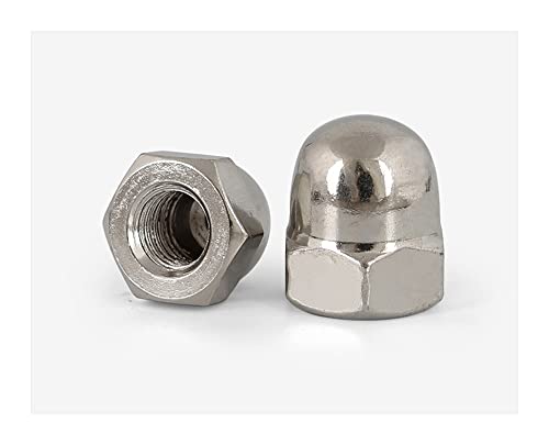 WALENI Hex Acorn Cap Nuts M3 M4 M5 M6 M8 M10 M12 Carbon Steel Ni-Plated/Black Zinc Plated Hexagon Cap Nuts Dome Cover Nuts Acorn Nuts (Color : Ni-Plated_M4 (10pcs))
