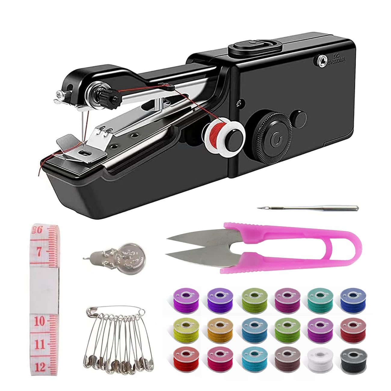 Handheld Sewing Machine,Mini Sewing Machine for Quick Stitching,Portable Sewing Machine Suitable for Home,Travel and DIY,Electric Handheld Sewing Machine for Beginners,easy,Black