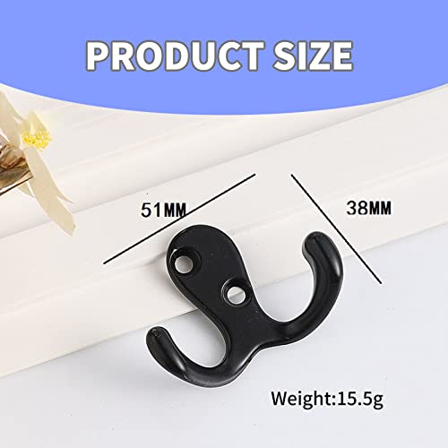 YAFIYGI 5Pack Towel Hook Heavy Duty Metal Single Prong Robe Hanger Rustproof Wall Hooks for Hanging Towel Hooks with 10 Screws for Bags,Hat, Cap,Cup(Black)