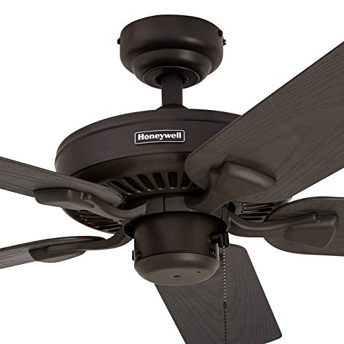 Honeywell Belmar 52-Inch Indoor/Outdoor Ceiling Fan, Five Damp Rated Fan Blades, Bronze (Renewed)