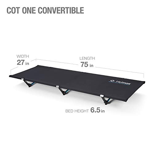 Helinox Cot One Lightweight, Compact, Collapsible, Portable Camping Cot, Regular, Black