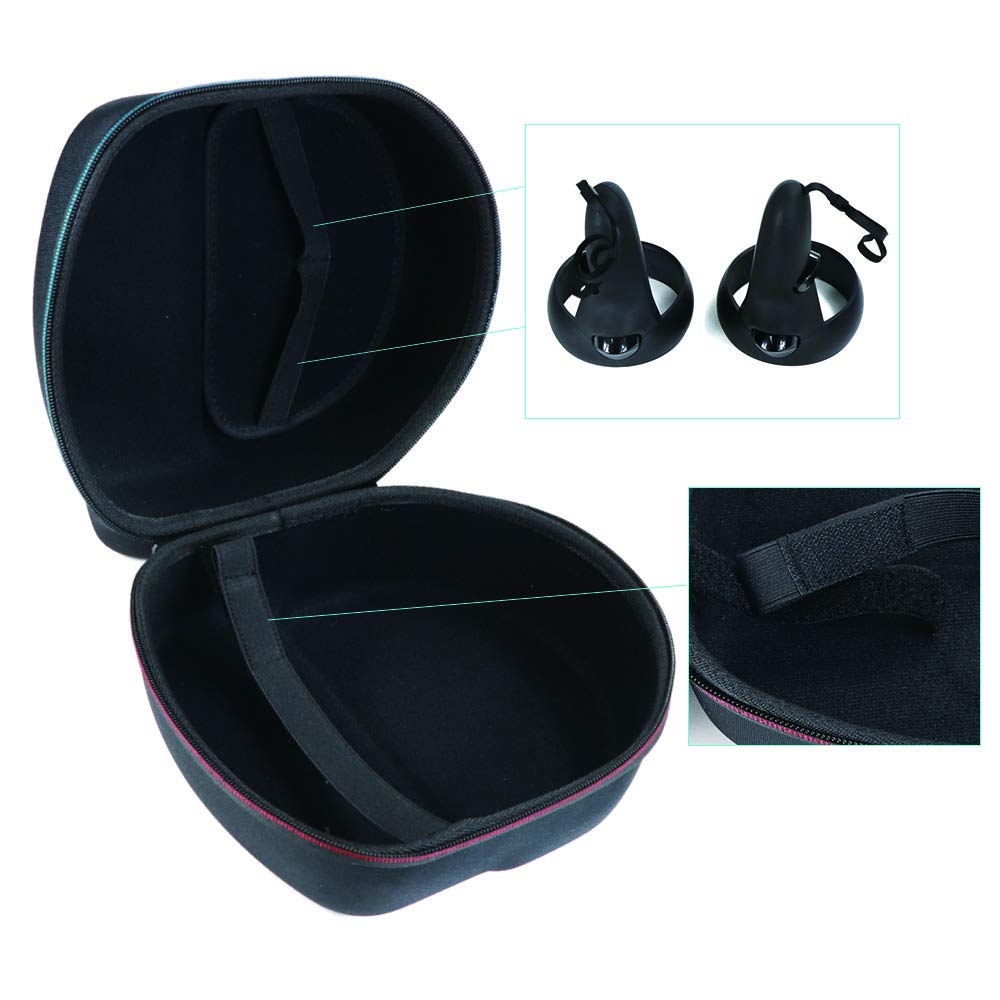 HissKong Hard Carrying case for Oculus Quest All-in-one VR Gaming Headset and Controllers - 64GB 128GB Protective Storage Travel Box - Black
