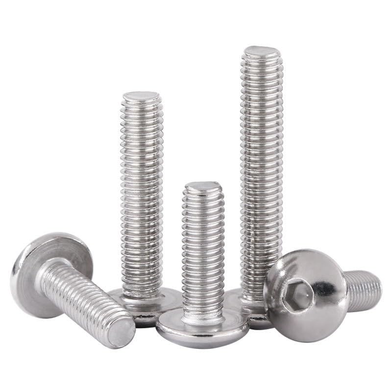 Hexagon Socket Screws 304 Stainless Steel Hexagon Socket Screws Large Flat Head Machine Screws Umbrella Head Screws Bolts (Size : M5*12 10pcs)