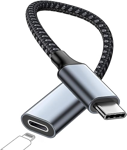 USB C to Lightning Audio Adapter Cable, USB Type C Male to Lightning Female Headphones Cable Converter Fit with iPad Pro 2020/2021, Galaxy S23 S22 S21, Pixel 7 6 5XL 4XL 3, MacBook (Not for Charging)