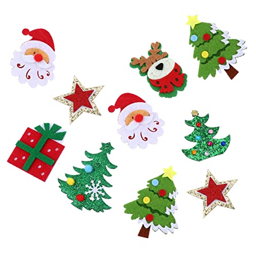 Totority Felt Applique Ornament Kits 10pcs Christmas Ornaments De para Merry Christmas Ornaments Felt Christmas Tree Ornament Merry Christmas Hanging Christmas Non-Woven Fabric Decoration