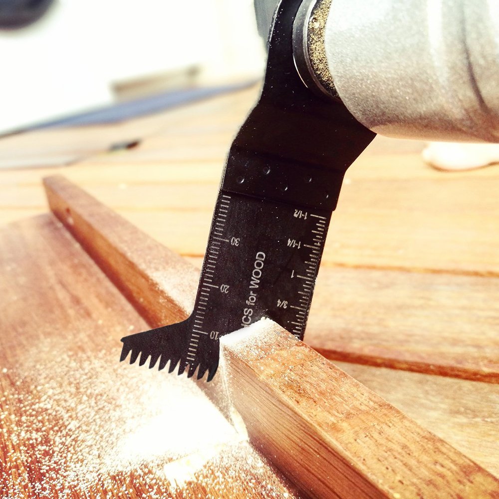 HIFROM (4 Set) Wood/Precision Japan Tooth Oscillating Multitool Quick Release Saw Blades Compatible with Fein Porter Cable Bosch Dremel Craftsman Multi Tool