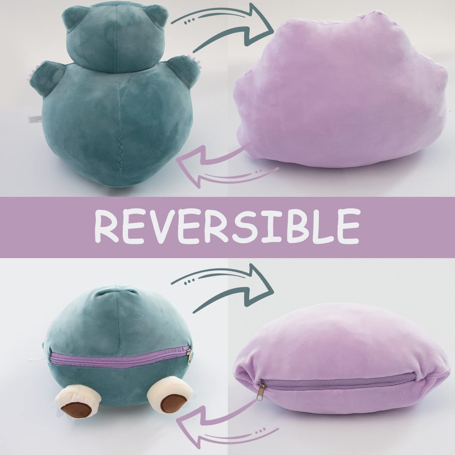 Maikerry Magic Jumbo 13.7'' Plush Changeable Two Style Soft Stuffed Toy Doll Ditto Reversible Figure Pillow