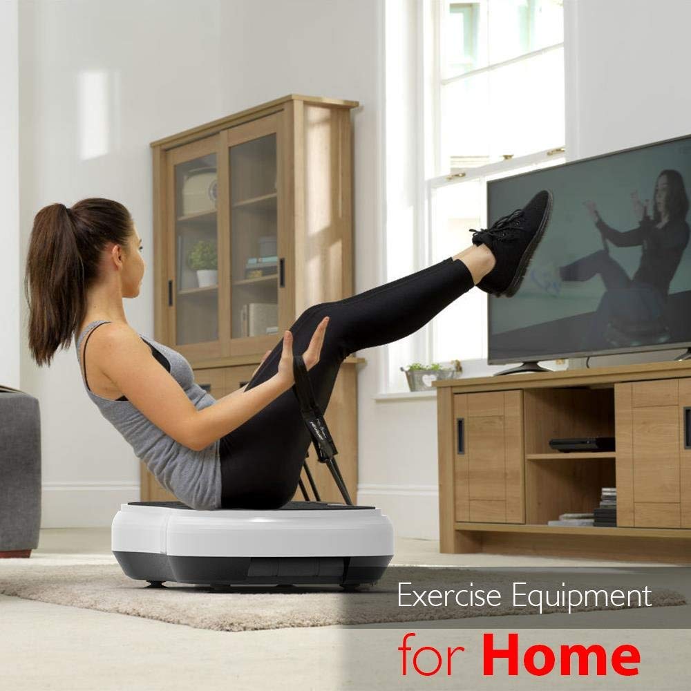 Hurtle Fitness Vibration Platform Workout Machine | Home Exercise Equipment | Vibration Plate | Balance Your Weight Workout Equipment Includes Remote Control & Balance Straps (Renewed)