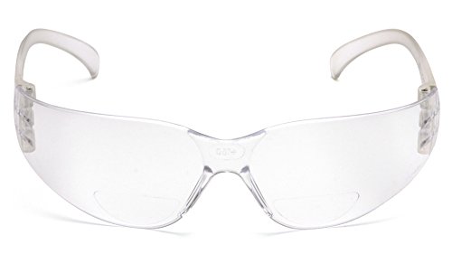 Pyramex Safety Intruder Reader Bifocals Clear Frame with Clear Lens (3 Pair) (Clear + 2.5 Lens)