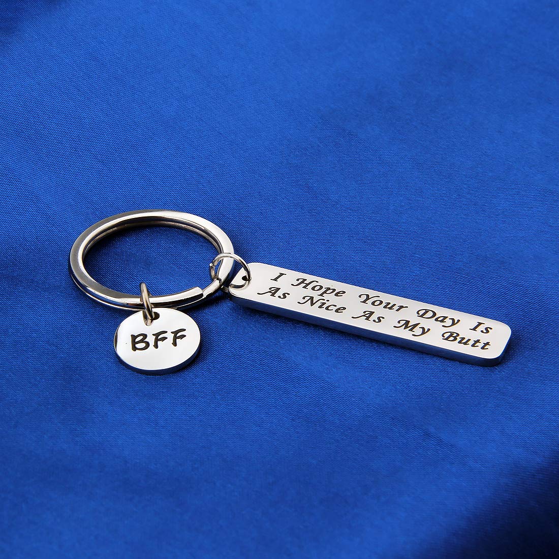 HOLLP Funny Keychain BFF Jewelry I Hope Your Day Is As Nice As My/Your Butt Keychain Funny Gift for Best Friend (My Butt)