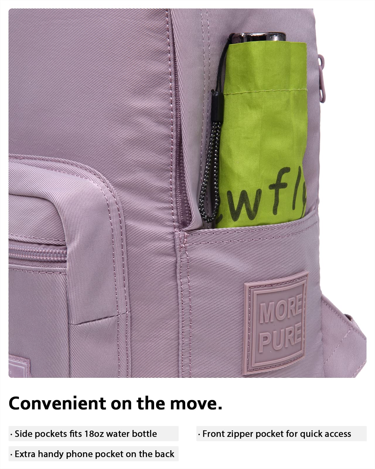 HotStyle MOREPURE 225s Small Backpack Purse for Women & Girls, Cute for Work Travel Everyday, Lavender