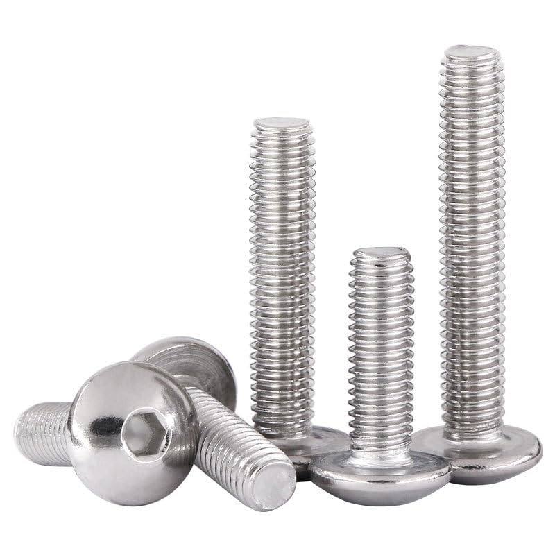 Hexagon Socket Screws 304 Stainless Steel Hexagon Socket Screws Large Flat Head Machine Screws Umbrella Head Screws Bolts (Size : M5*12 10pcs)