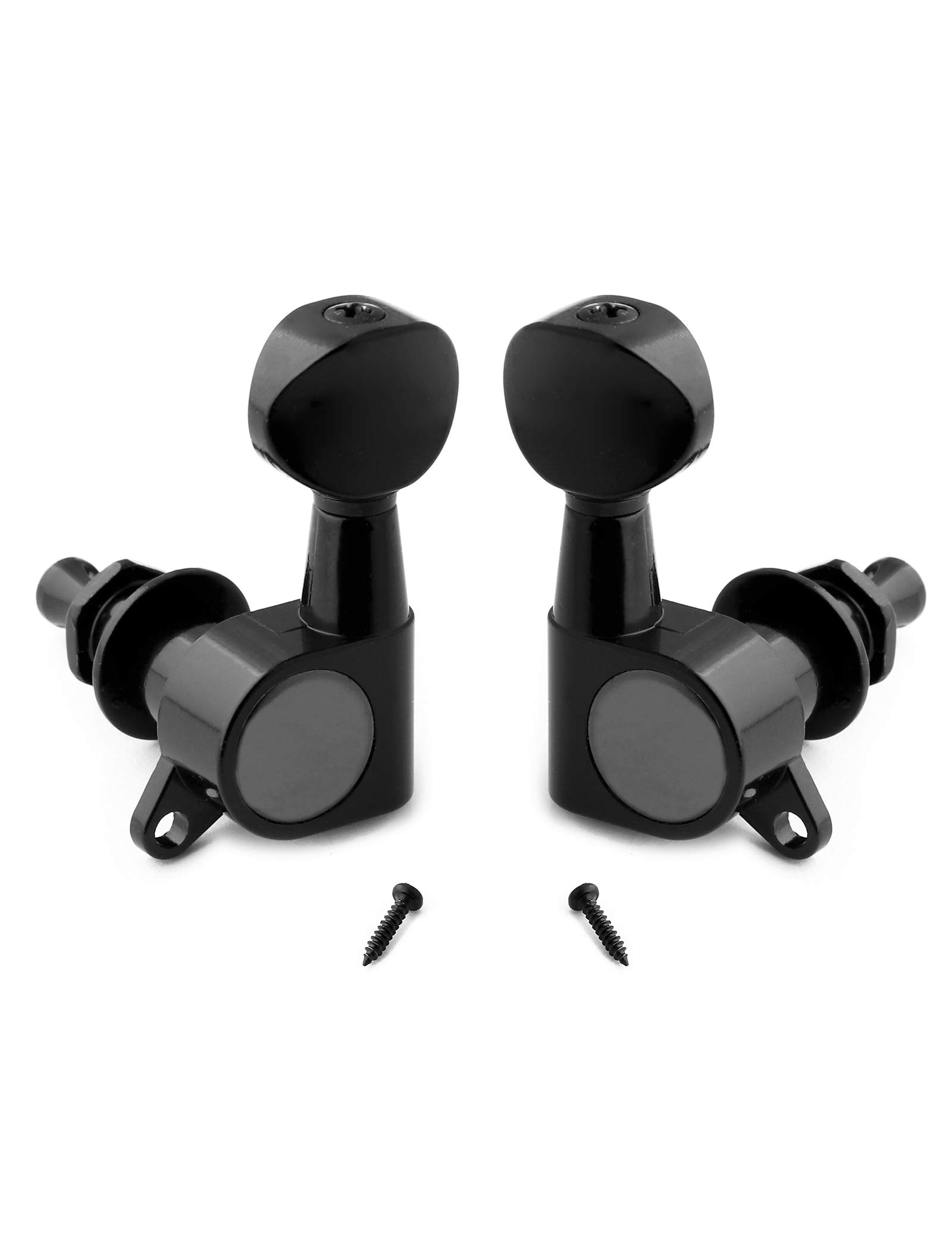 Holmer Guitar String Tuning Pegs Tuning Machines Sealed Machine Heads Grover Tuners Tuning Keys Oval Button 3 Left 3 Right for Electric Guitar or Acoustic Guitar Black.