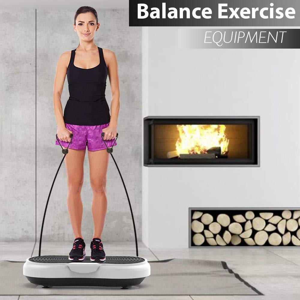 Hurtle Fitness Vibration Platform Workout Machine | Home Exercise Equipment | Vibration Plate | Balance Your Weight Workout Equipment Includes Remote Control & Balance Straps (Renewed)