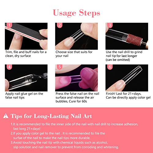 Wilfniee Soft Gel x Square Nail Tips, 240PCS Clear Ballerina Nail Tips for Acrylic Nail Tips Professional, Pre Shaped Full Cover Press on Nail Tips for Nail Polish Dip Powder, Nail Salons Home DIY