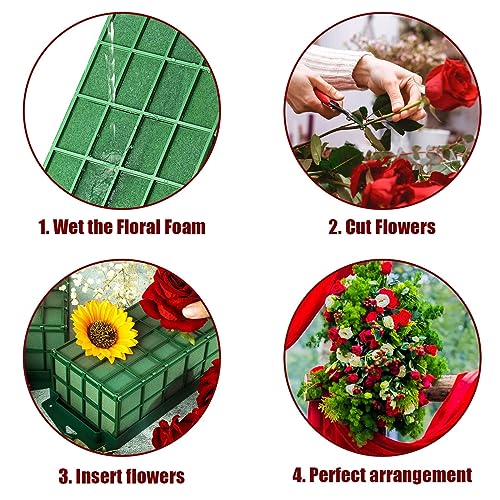 Takytao Floral Foam Cage, Dry Flower Cage Holders, Green Foam Cage Blocks for Fresh Flower Arrangements Decoration, Wedding, Interior and Garden
