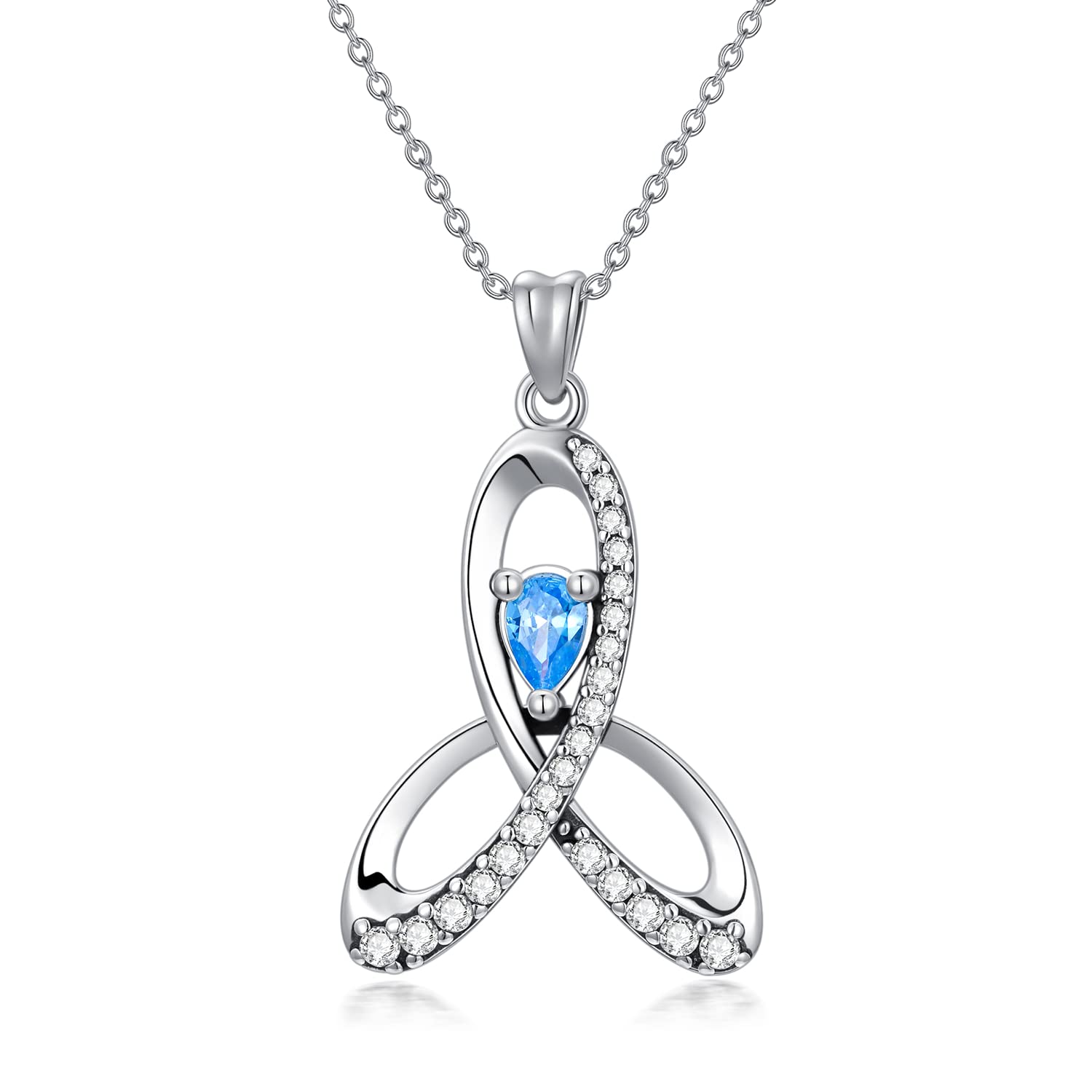 LONAGO Celtic Knot Necklace for Women 925 Sterling Silver Good Luck Irish Celtic Pendant Necklace