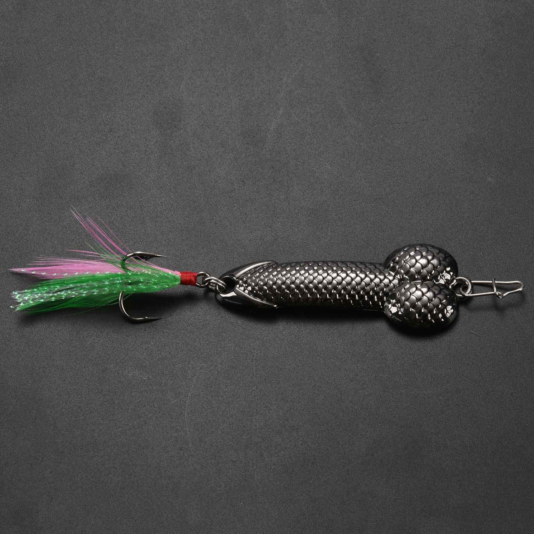 MAKAA 1Pcs Fishing Lures Tackle Hook Dick Spinner Spoon Pike VIB Wobble Tackle Hook(Black), gun black, 21g,61mm