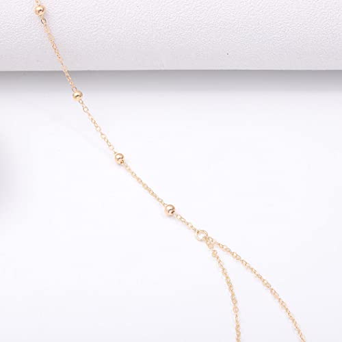 Jerany Boho Gold Body Chain Small Bead Sexy Bra Bikini Waist Body Necklace Beach Body Chains for Women