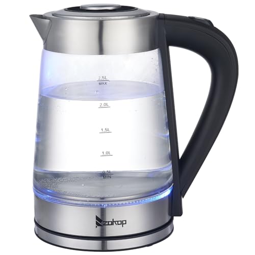 HD-250 110V 1500W 2.5L Electric Kettle with Blue Glass For Home