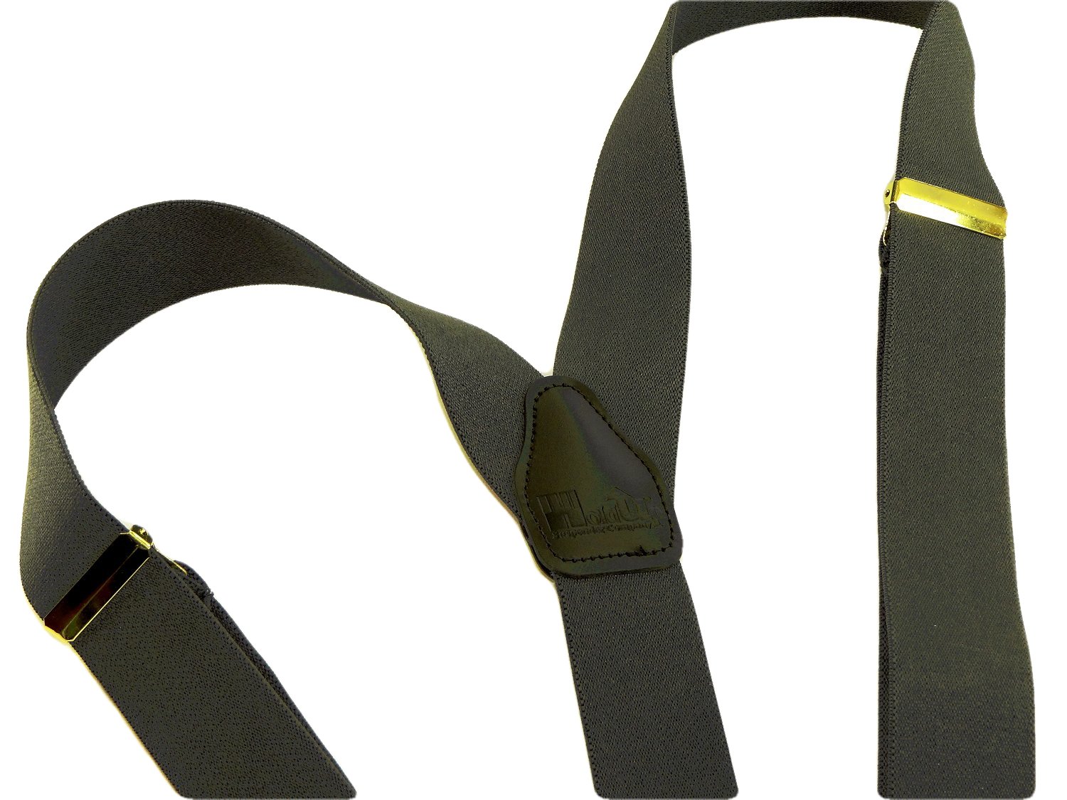 Holdup Brand Casual series Slate Dual Clip Double-Up style Suspenders for Men withNo-SlipĀ® black clips