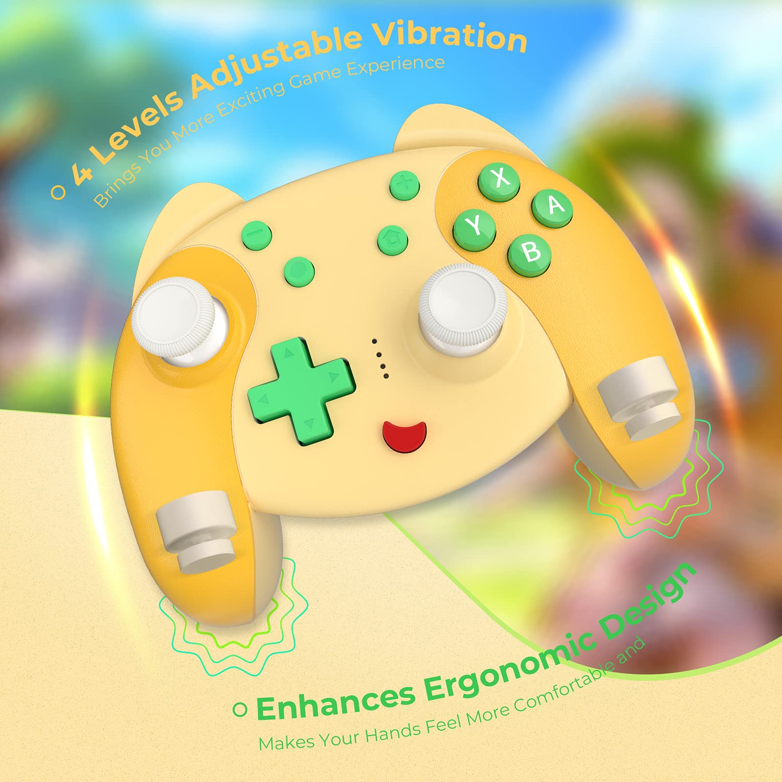 Isabelle Wireless Controller for Nintendo Switch, KINGEAR Cute Remote Switch Controller Compatible with Nintendo Switch/Switch Lite Console, Switch Pro Pontroller with NFC/ Wake-up/ Turbo/ 6-Axis