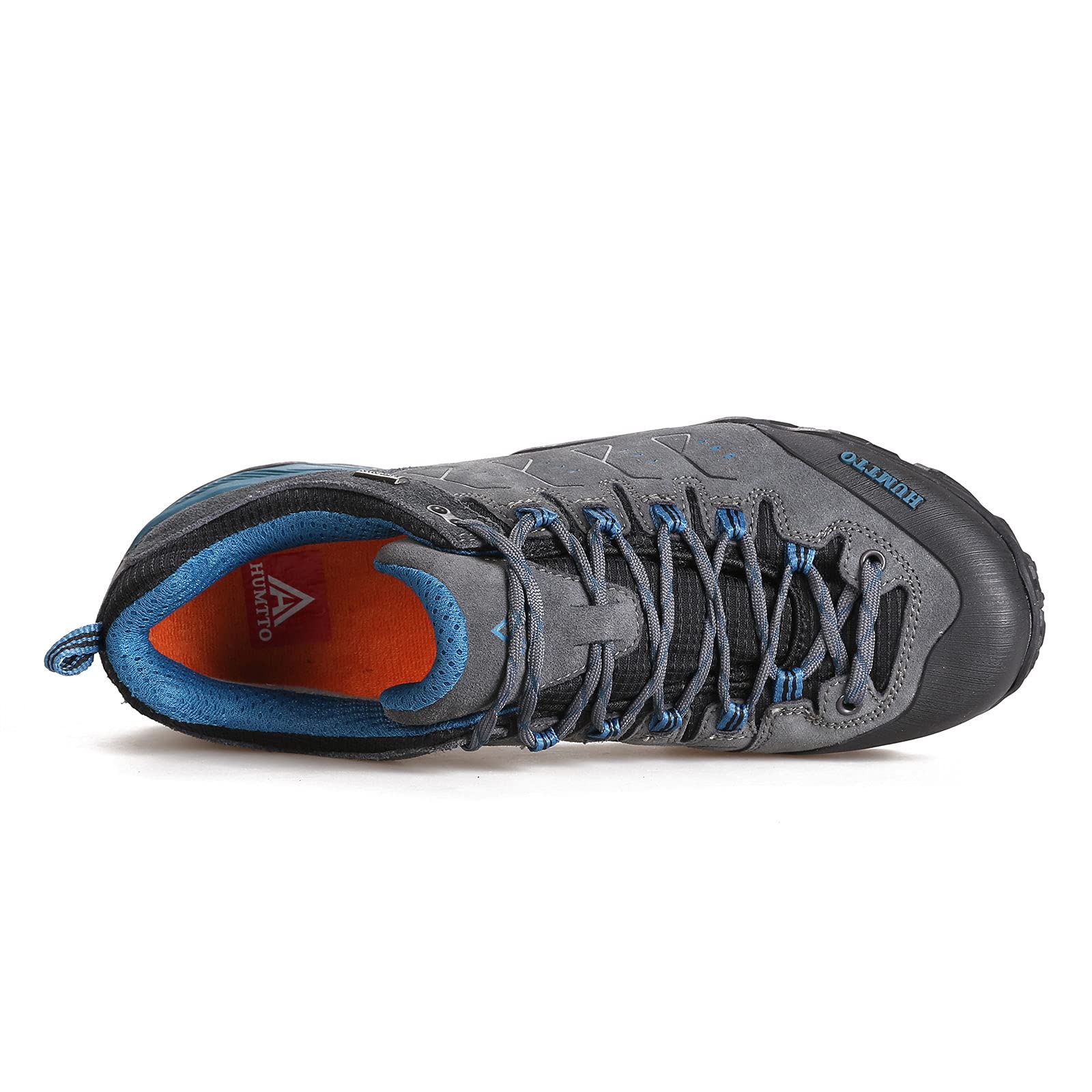 HUMTTO Hiking Shoes Men Lightweight Waterproof Outdoor Leather Trekking Boots Non-Slip Walking Sneakers (Grey, Numeric_10_Point_5)